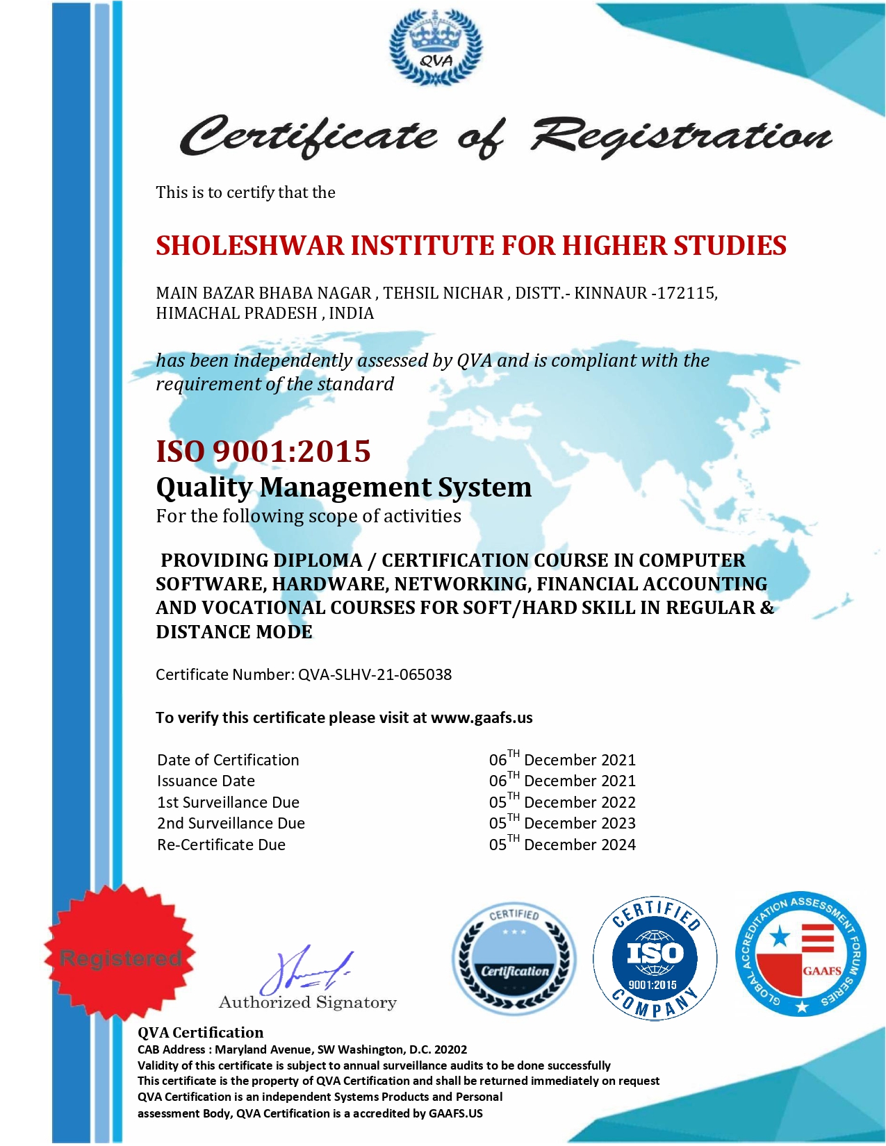 SIHS (An ISO 9001 : 2015 Certified Institute)
